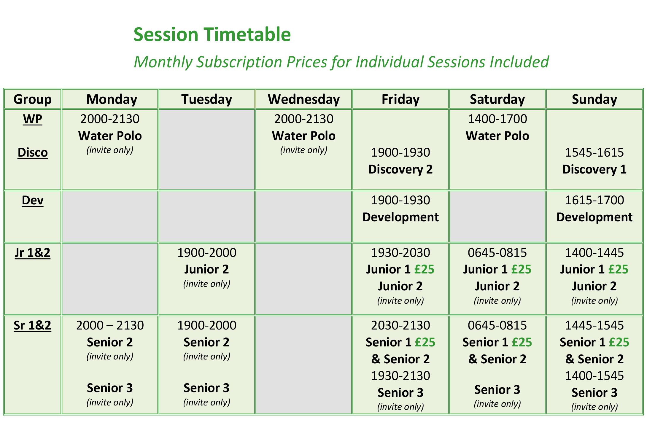 Competitive Squads – Newton Abbot Swimming Club